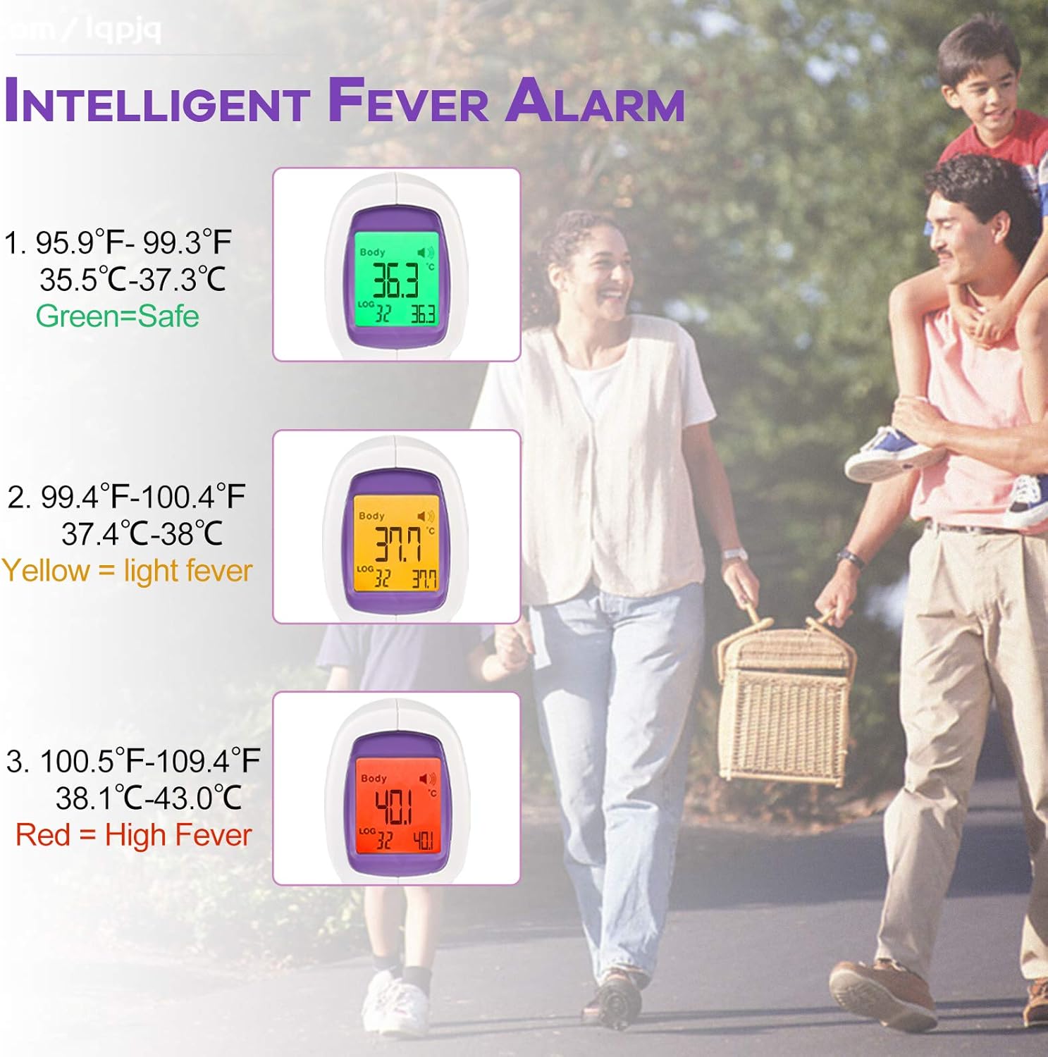 Temperature Gun Forehead Ther&mometer Non-Contact for Adults Kids Baby ...