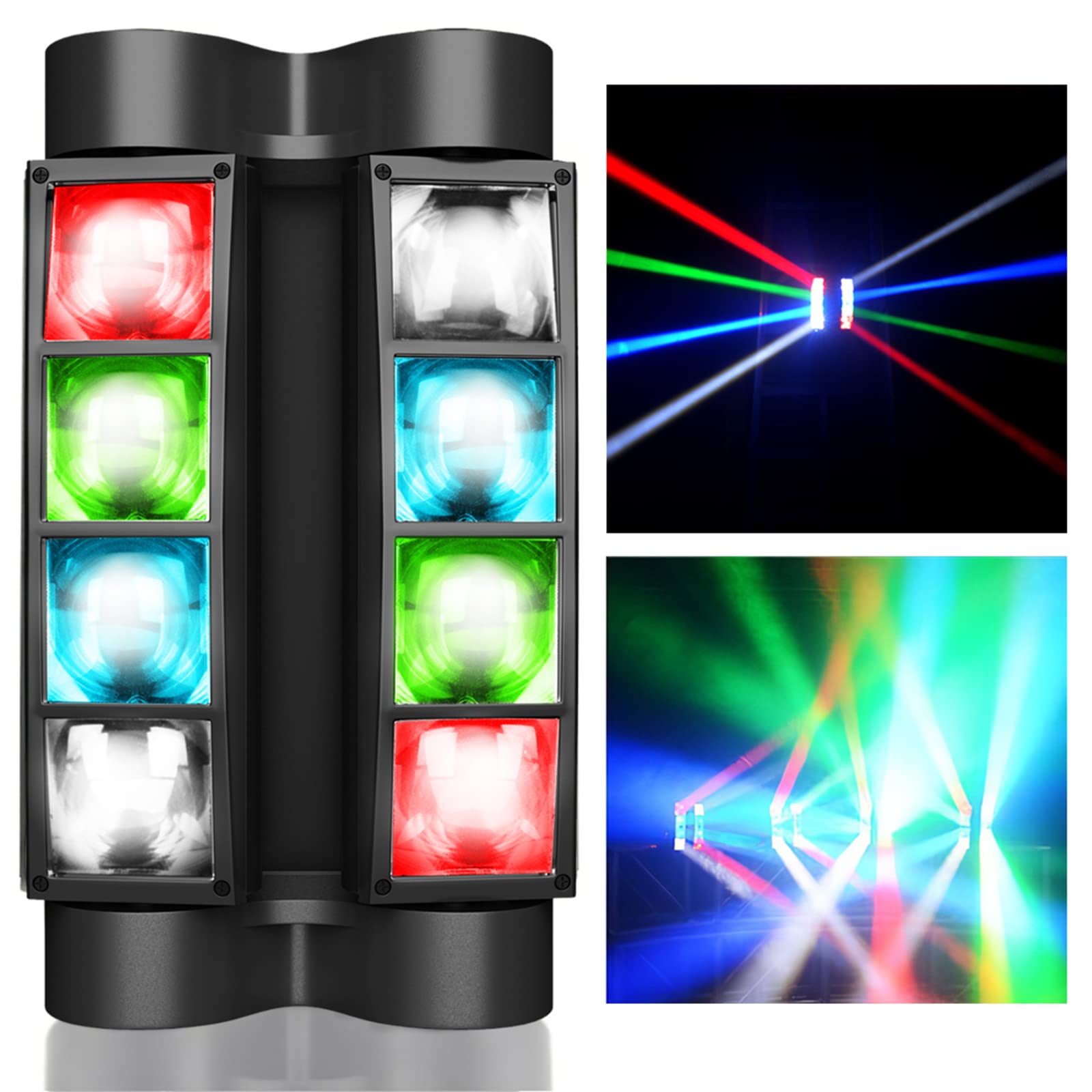 Big Dipper DJ Lights RGBW 4-in-1 Stage Lights LED Spider Moving Head Light Sound Activated DMX ...