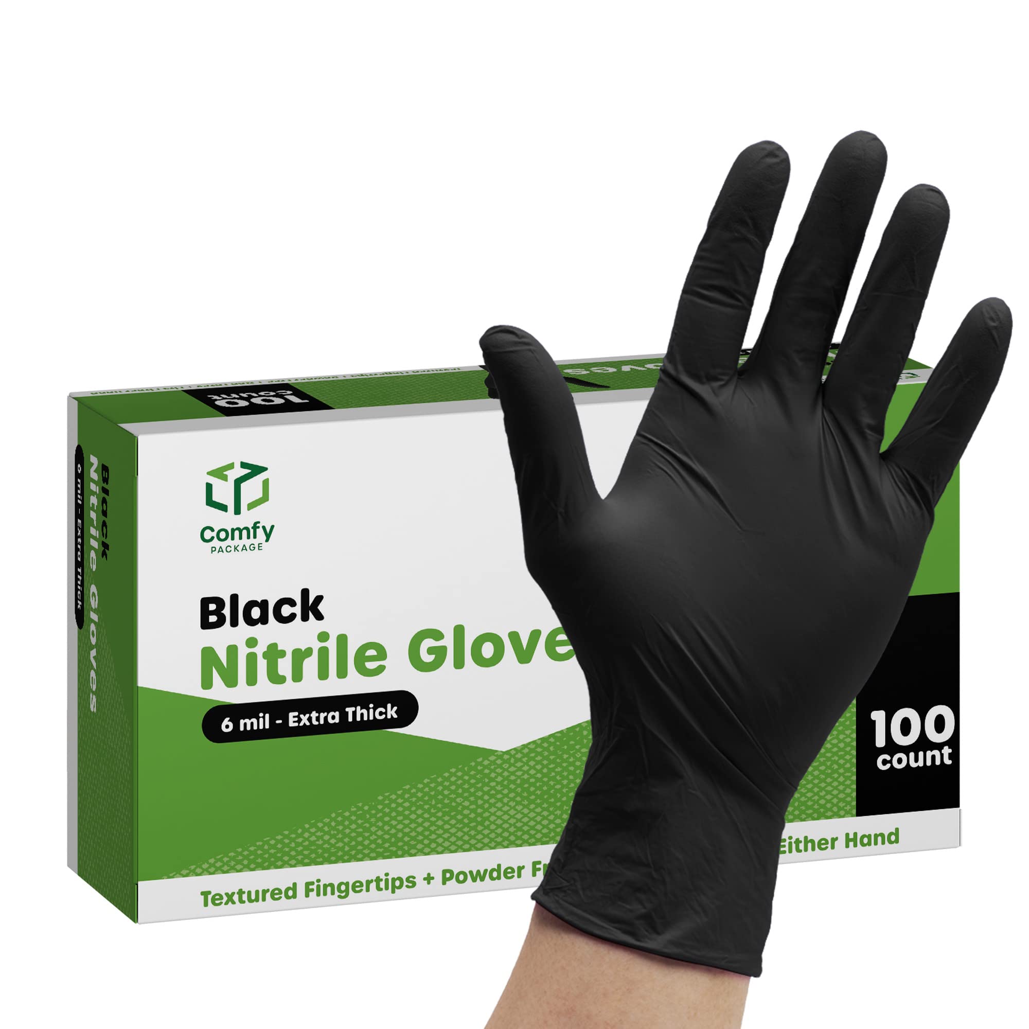 Mua Comfy Package Black Nitrile Disposable Gloves 6 Mil. Chemical ...
