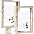 Amazon.com: MUYE 5x7 Floating Frames Distressed Beige White Wood ...