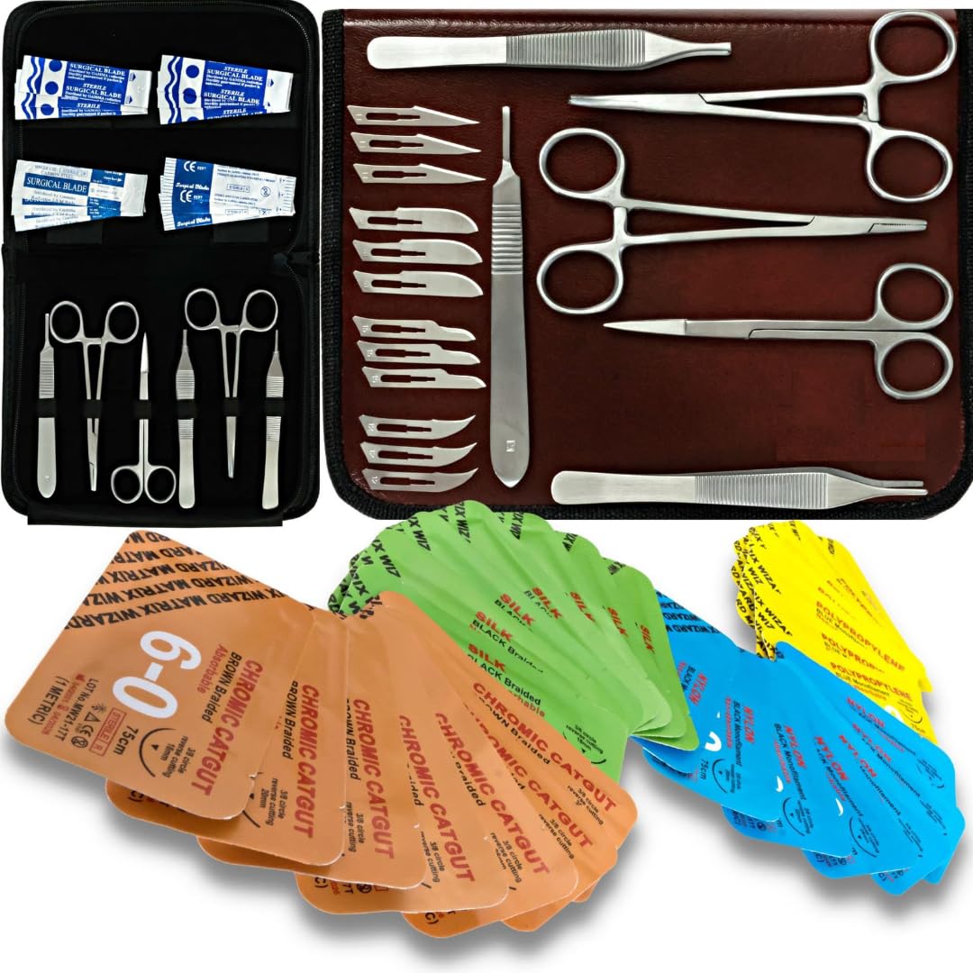 Sterile Sutures Thread with Needle Plus Tools: Extra Large Mixed ...