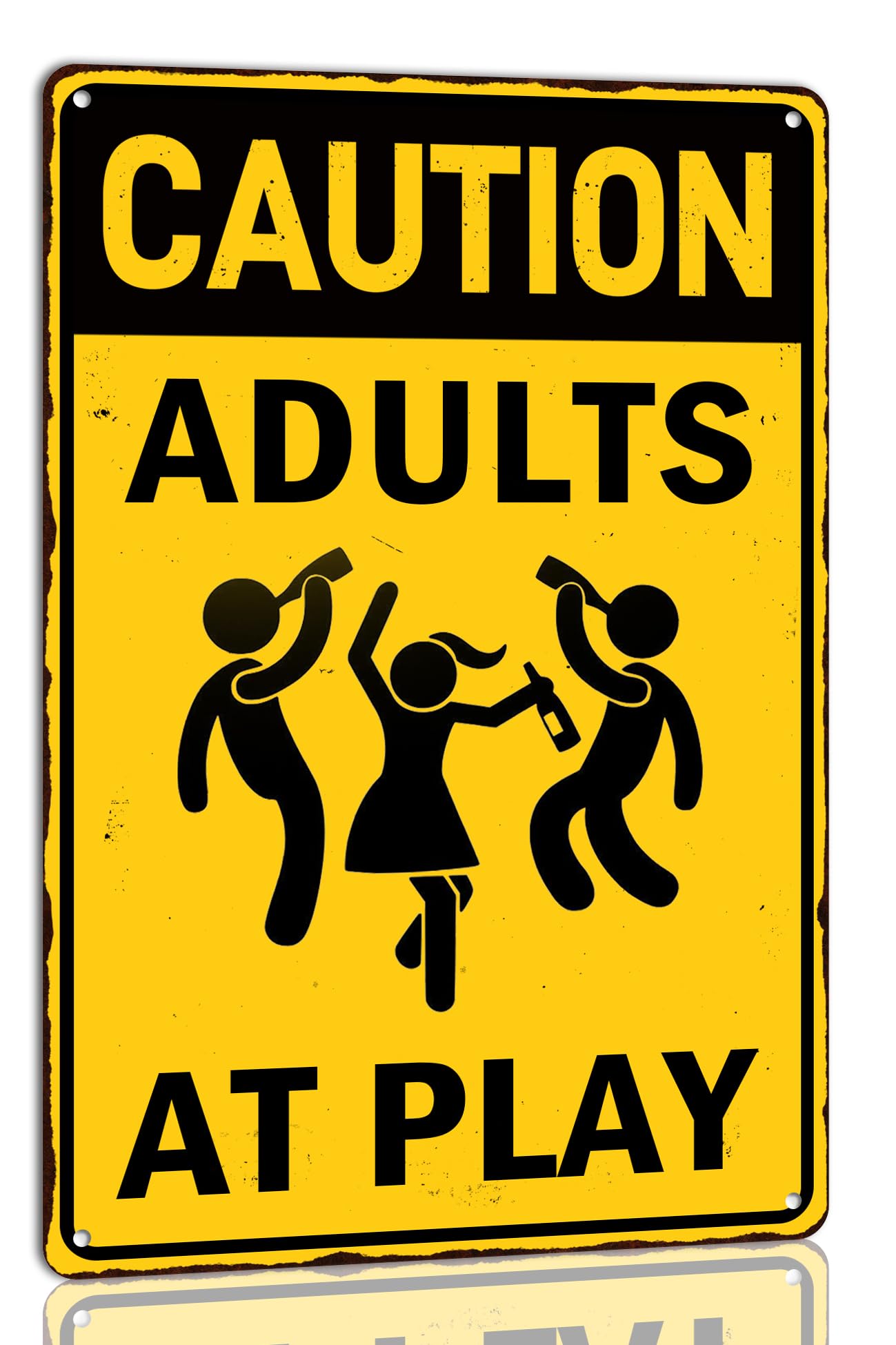 Mua Caution Adults at Play Metal Tin Sign Funny Sign For Garage Man ...