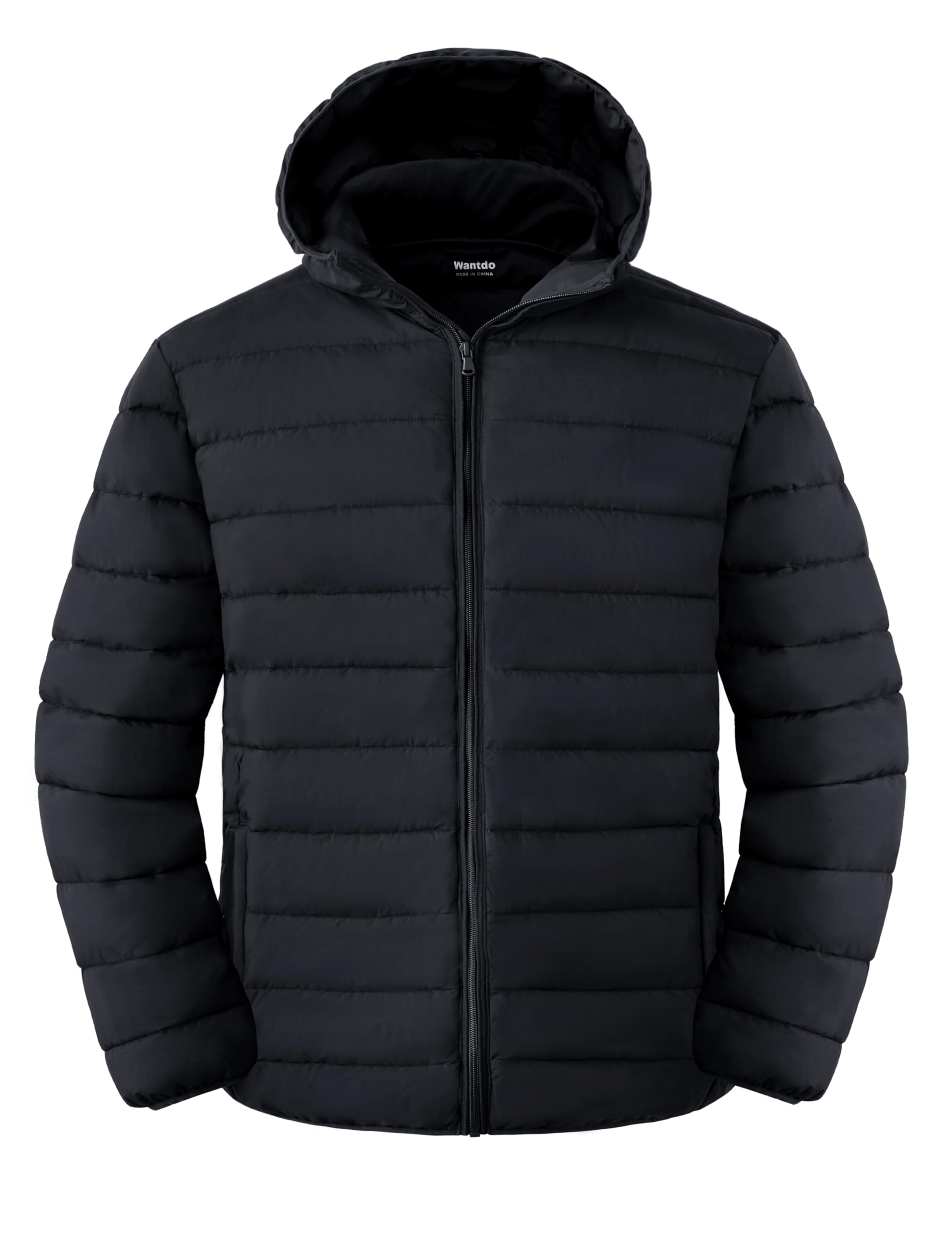 wantdo Men's Big and Tall Puffer Jacket Quilted Winter Coats with Hood ...