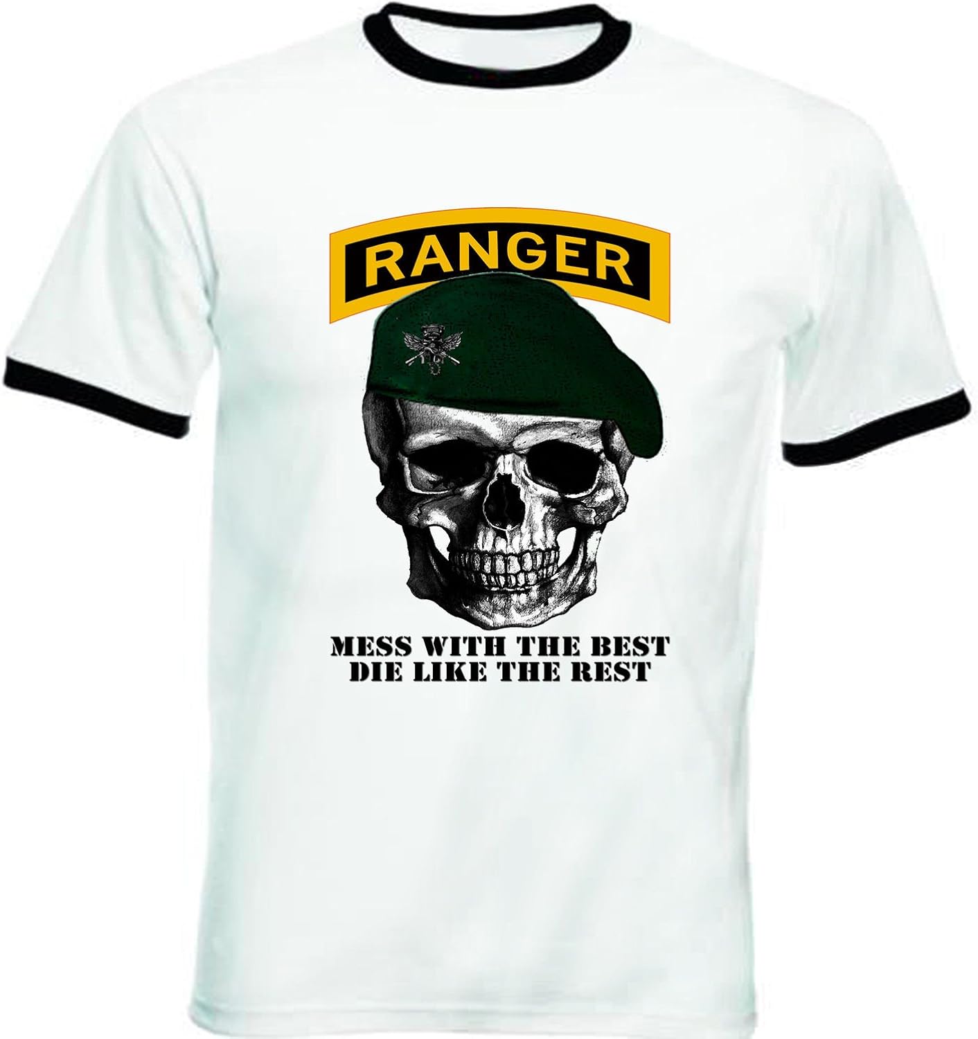 teesquare1st Men's USA Army Ranger - Black Ringer Tshirt : Amazon.co.uk ...