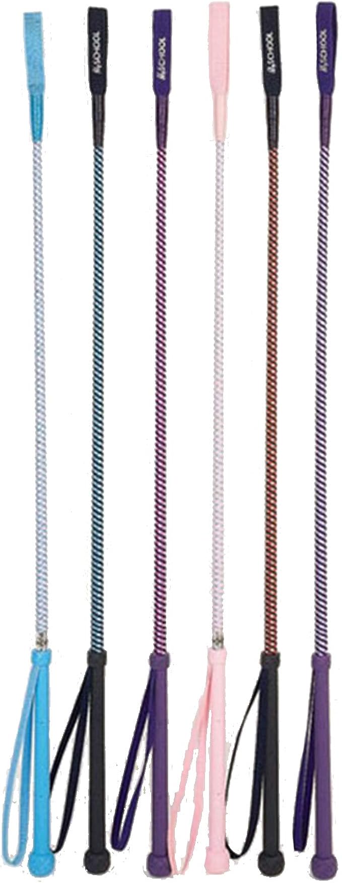 HySCHOOL Metallic Riding Whip - Pale Blue/Pale Pink - 26" - Horse Whips ...