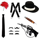 Adult Mens 1920s Gangster Gangsta Bugsy Malone Great Gatsby Fancy Dress Costume Outfit (Medium ...
