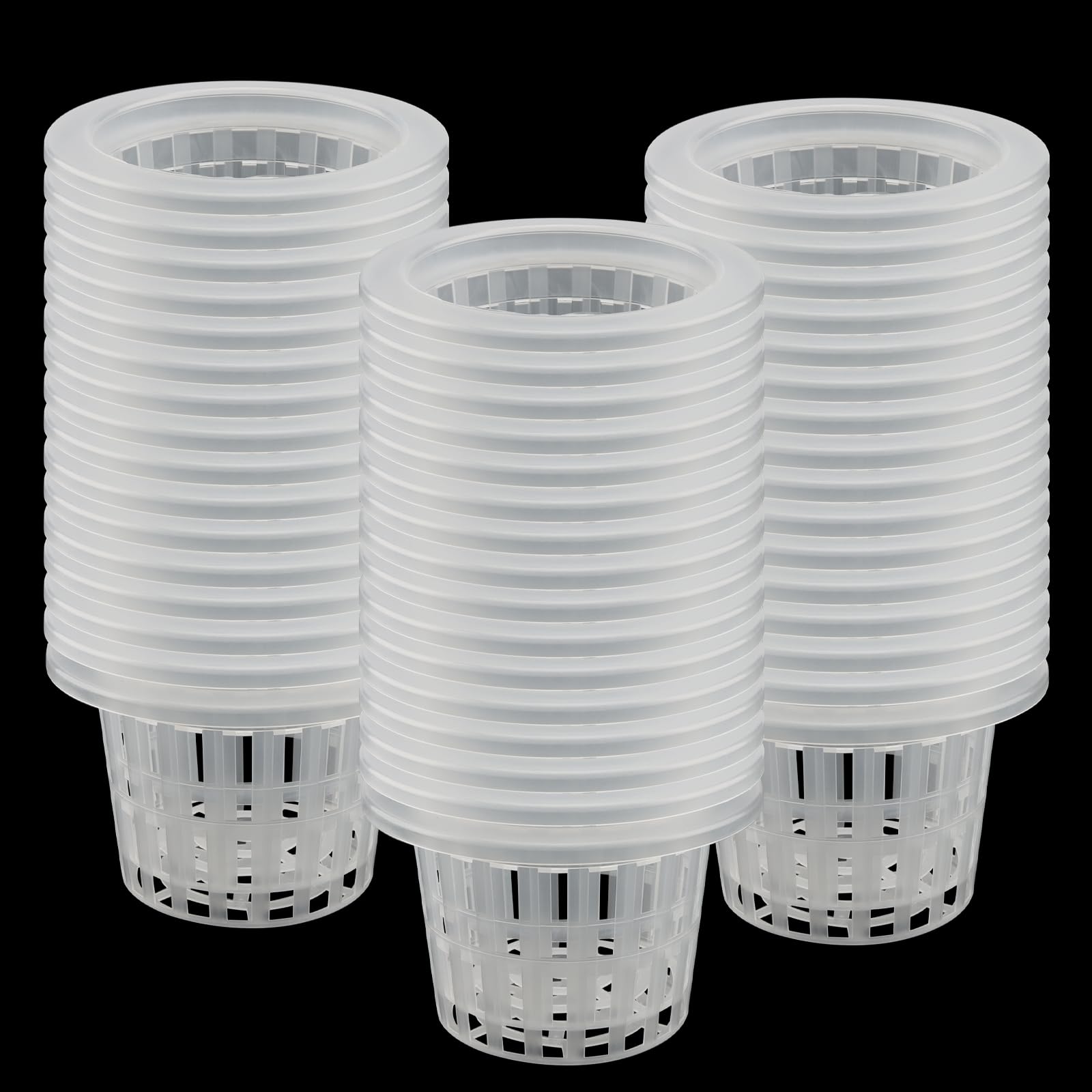 JOIKIT 50 Pack 4 Inch Plastic Net Cups Pots, Hydroponics Growing Net ...