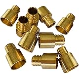 (Pack of 5) EFIELD PEX 3/4" x 3/4" Female Sweat Copper Adapter Brass Fitting Lead Free-5 Pieces ...