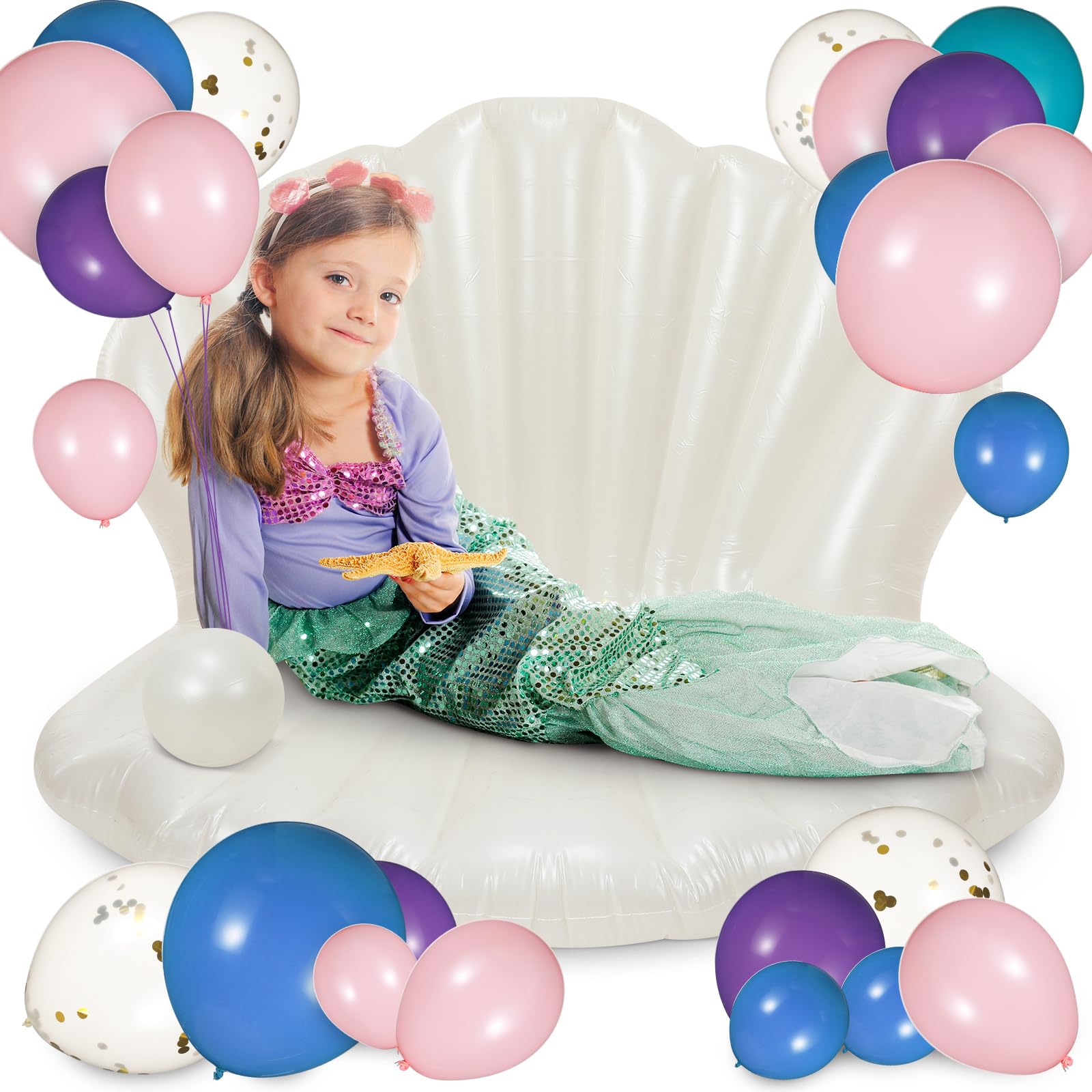 Mua 50 Pcs Mermaid Party Decorations, Include 1 Inflatable Seashell ...