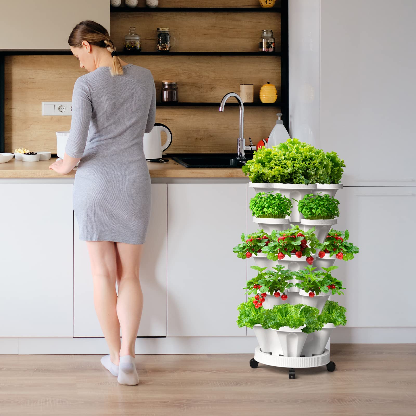 Mua Strawberry Vertical Planters, 6 Tiered Stacking Tower Garden ...