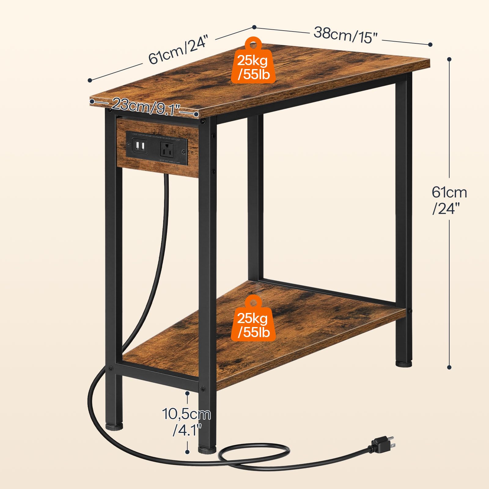 Mua HOOBRO Wedge End Table with Charging Station, Recliner Wedge Side ...