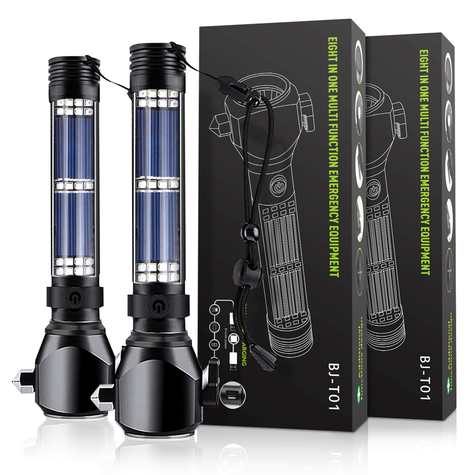 Delxo 2 Pack Patriot Flashlight, Handheld Solar Powered Flashlights ...