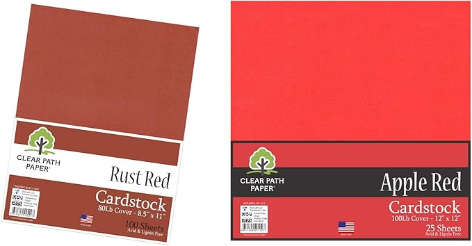 Amazon.com: Bundle - 2 Items - Rust Red Cardstock - 8.5 x 11 inch - 80 ...