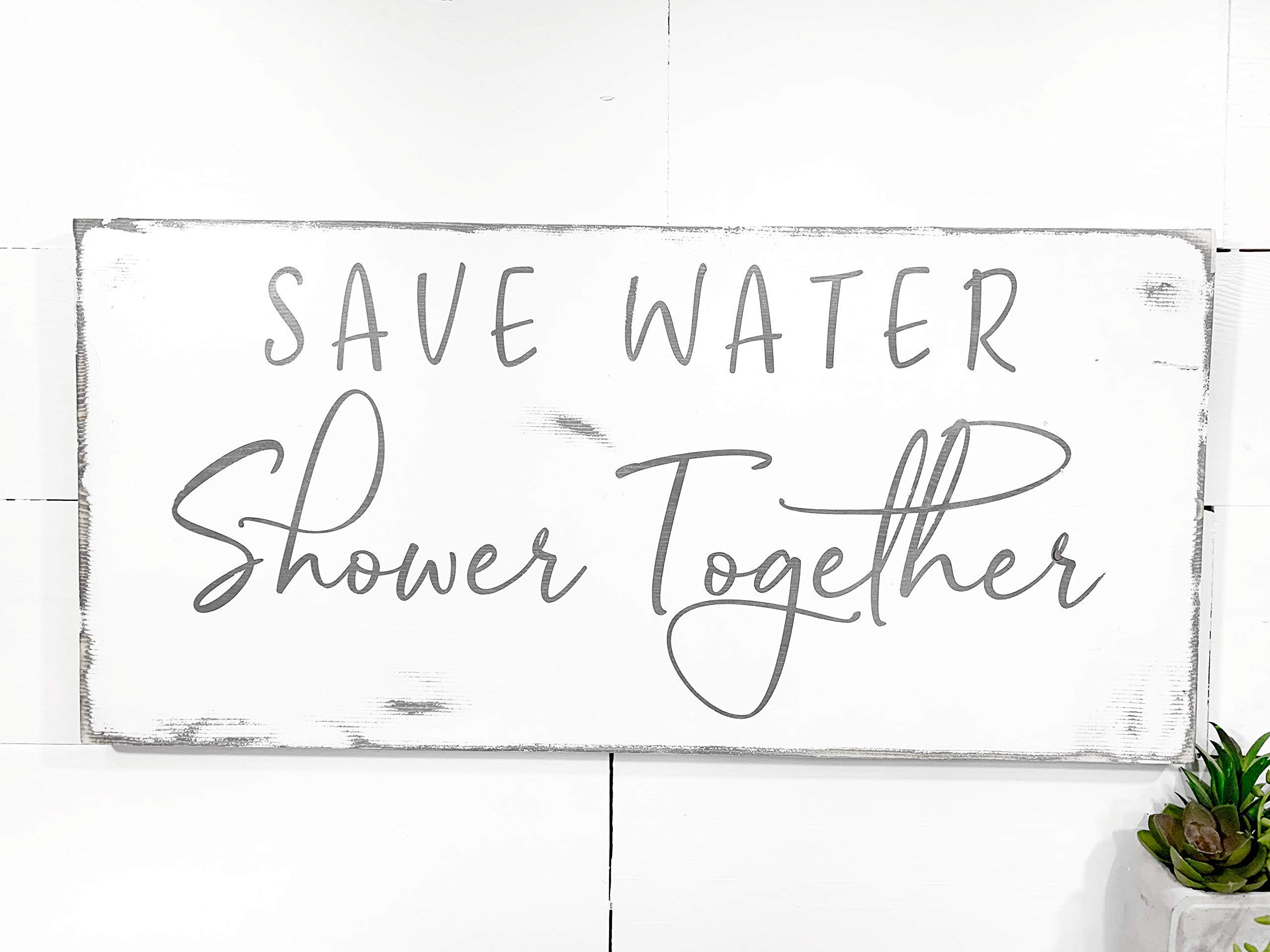 Buy Save Water Shower Together Sign Bathroom Wall Art Funny