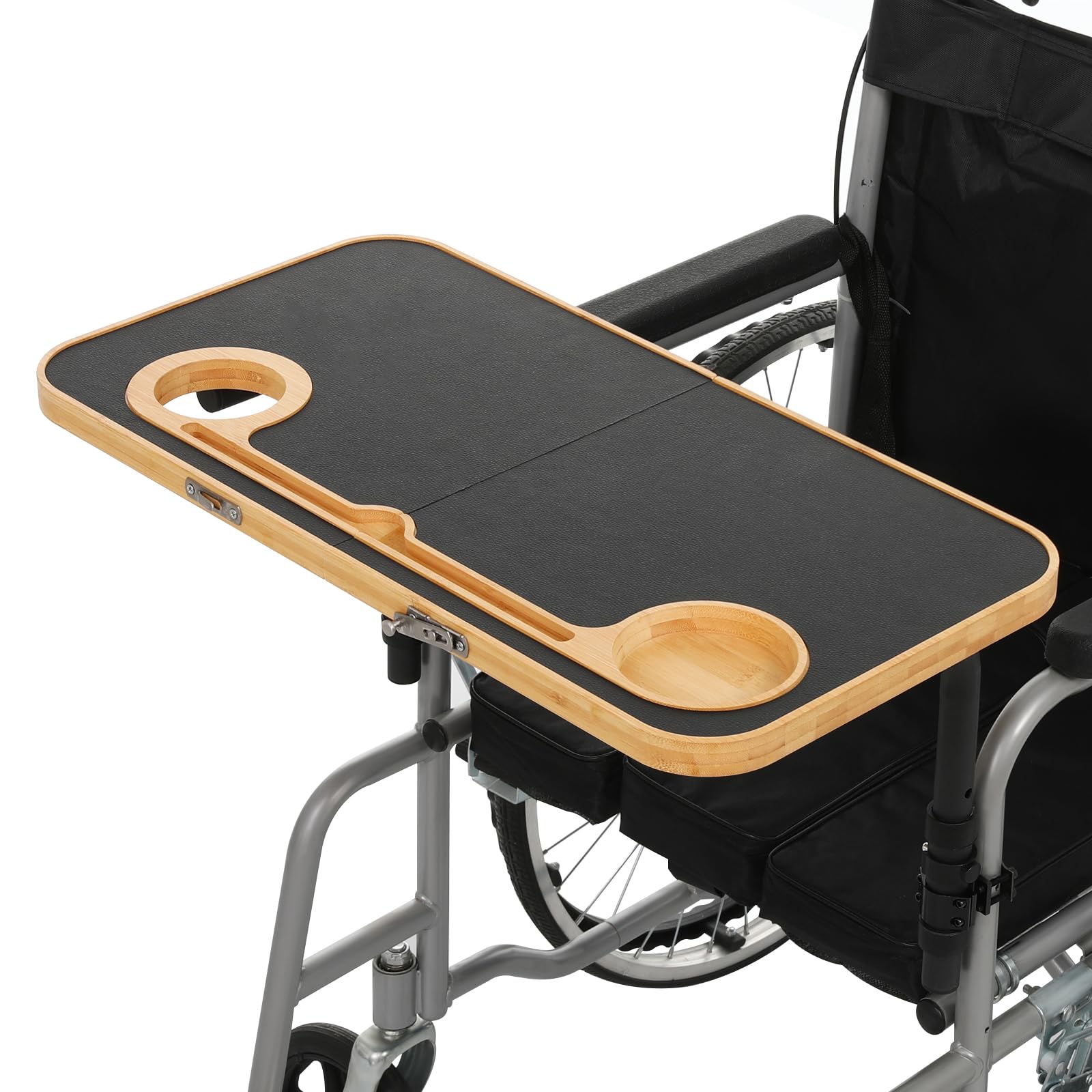 TYYIHUA Foldable Wheelchair Tray Table with Cup Holders Easy on and Off ...