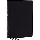 NKJV, Large Print Thinline Reference Bible, Blue Letter, Maclaren Series, Leathersoft, Black ...