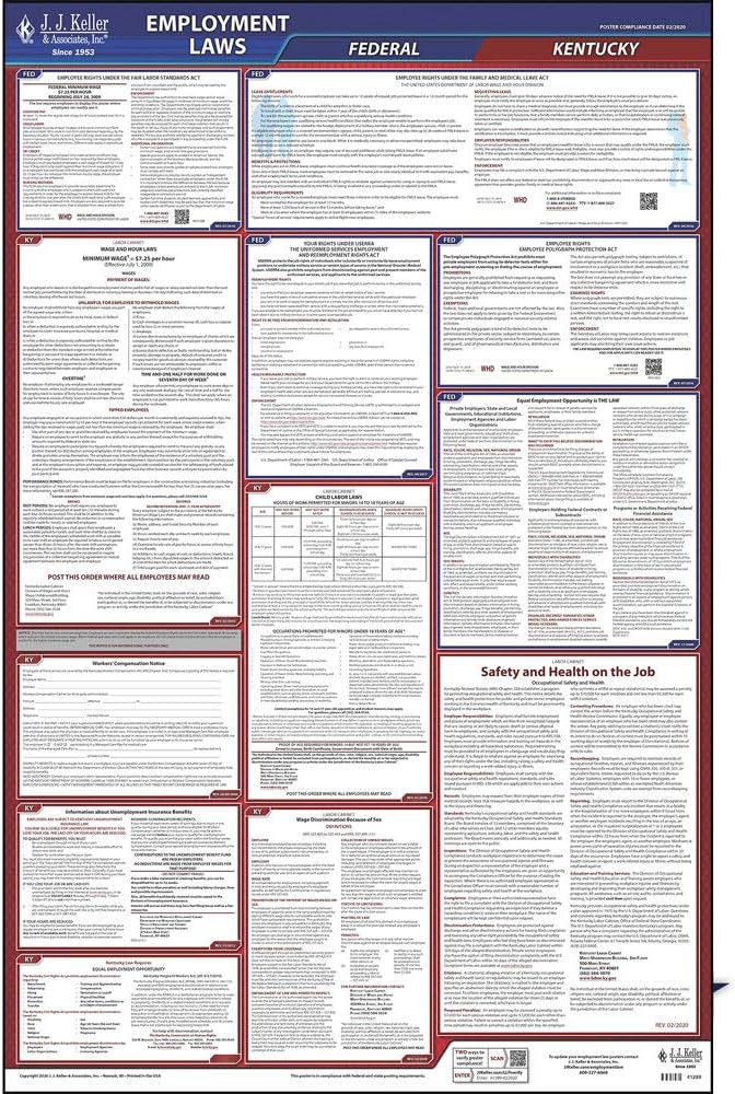 Amazon.com : 2020 Kentucky Labor Law Poster, All-in-One OSHA Compliant ...