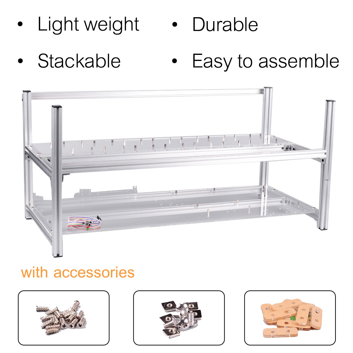 AAAwave 8 GPU Mining Rig Frame - Stackable Open Frame Design Mining Rig ...