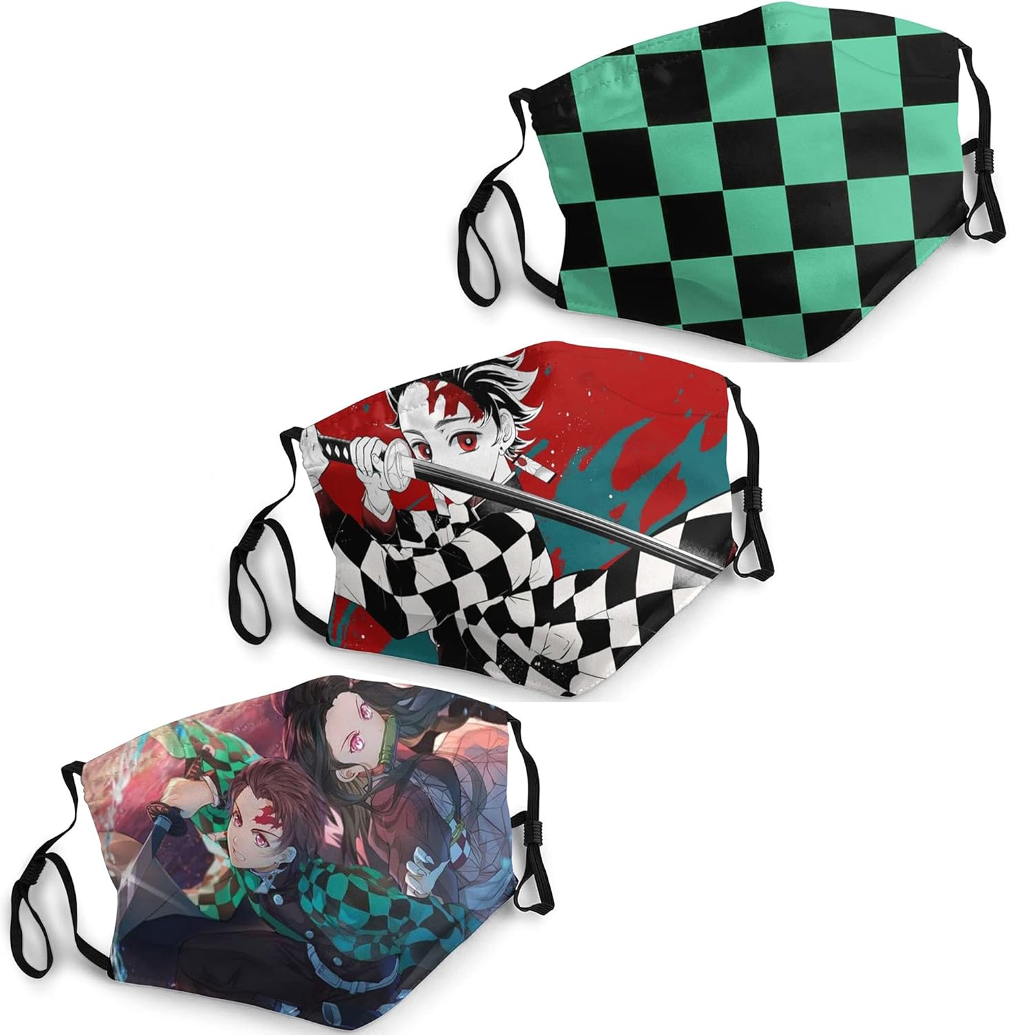 Demon Slayer Face Mask Cartoon Anime Fashion Face Mask 3D Printed ...