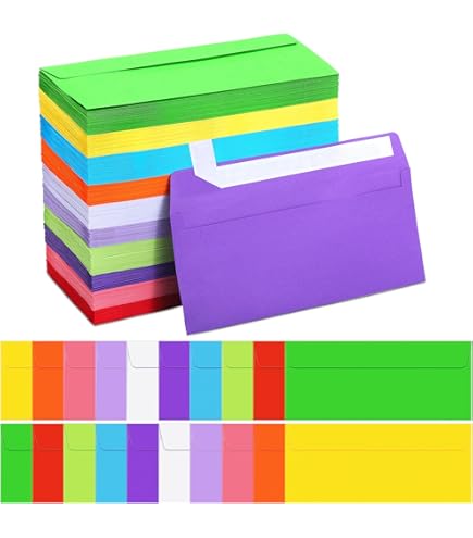 Large Envelopes 200 PCS Colorful Envelopes, #10 Business Mailing ...