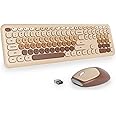 Amazon.com: surmen Brown Quiet Keyboard and Mouse Wireless, Full-Size ...
