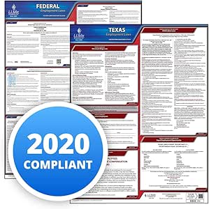 Amazon.com : 2020 Texas State and Federal Labor Law Poster Set w/o ...