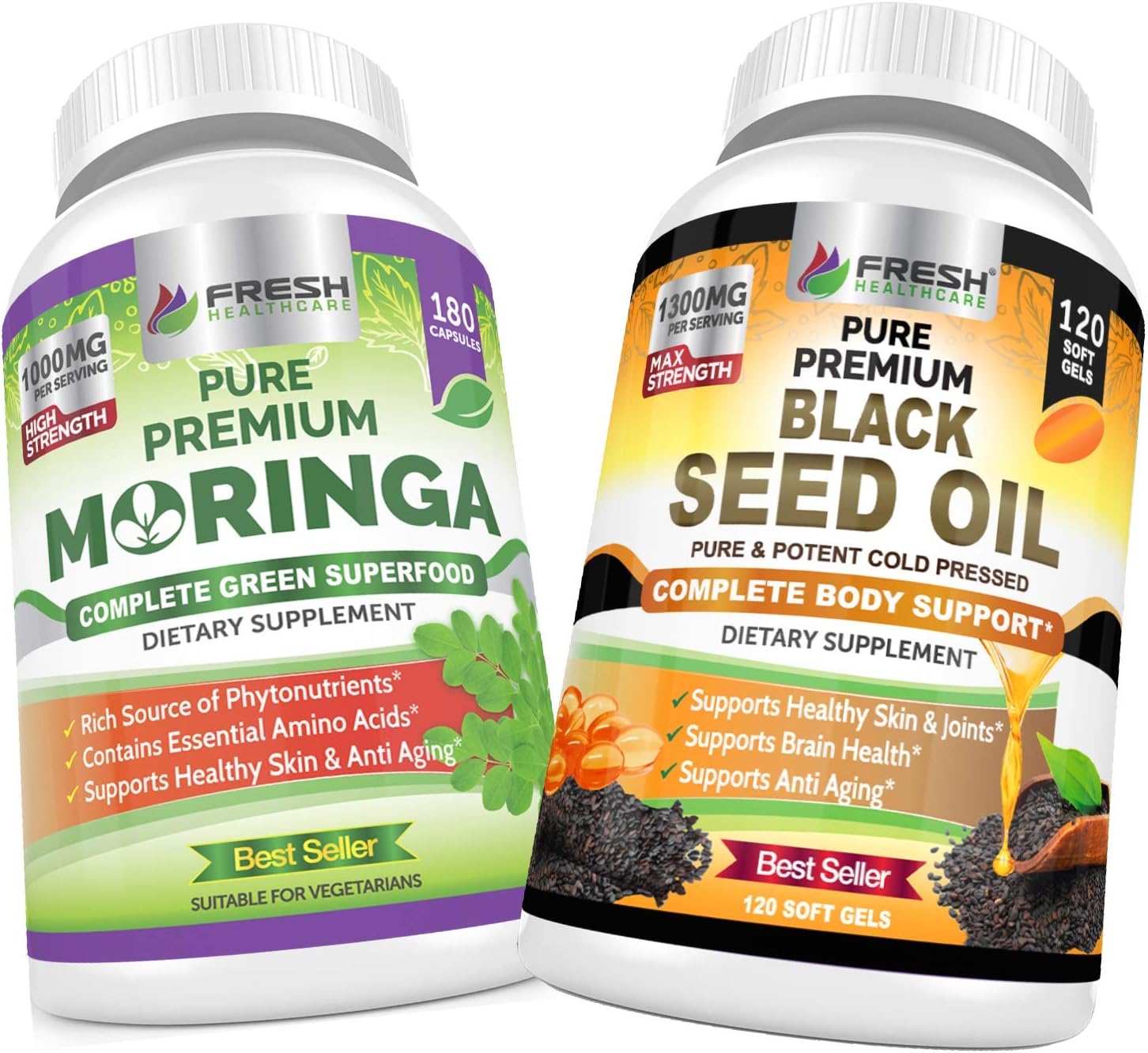 Amazon.com: Moringa and Black Seed Oil - Bundle: Health & Personal Care