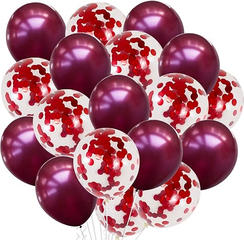 Maroon Confetti Balloons Set - Pack of 50 | Maroon Graduation ...