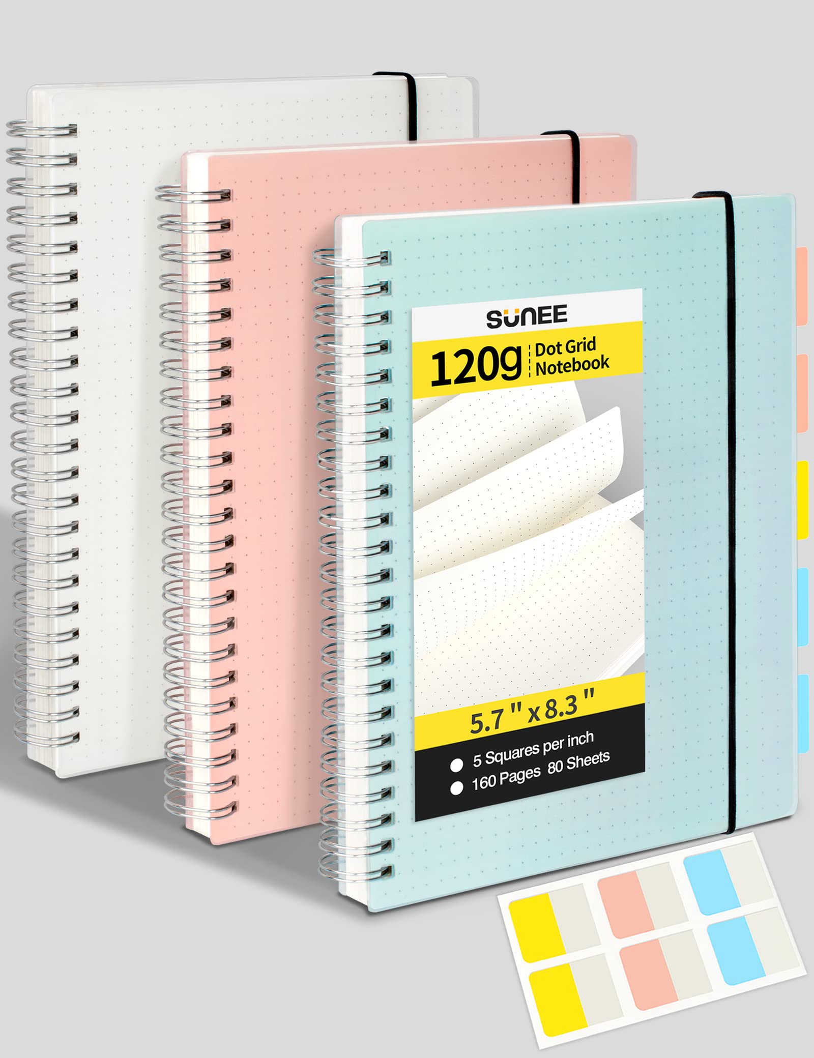 Mua SUNEE Spiral Dotted Notebooks - A5 Spiral Bullet Journals, 120gsm ...