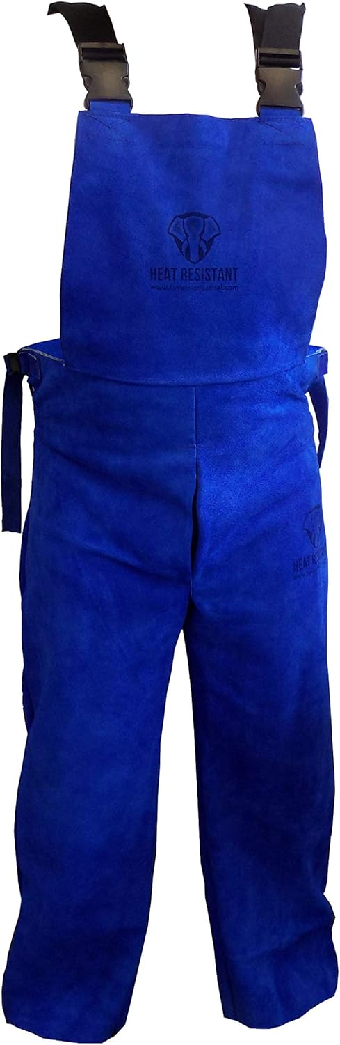 TUSKER INDUSTRIAL SAFETY Welders Bib and Brace, Leather, Fire Retardant ...