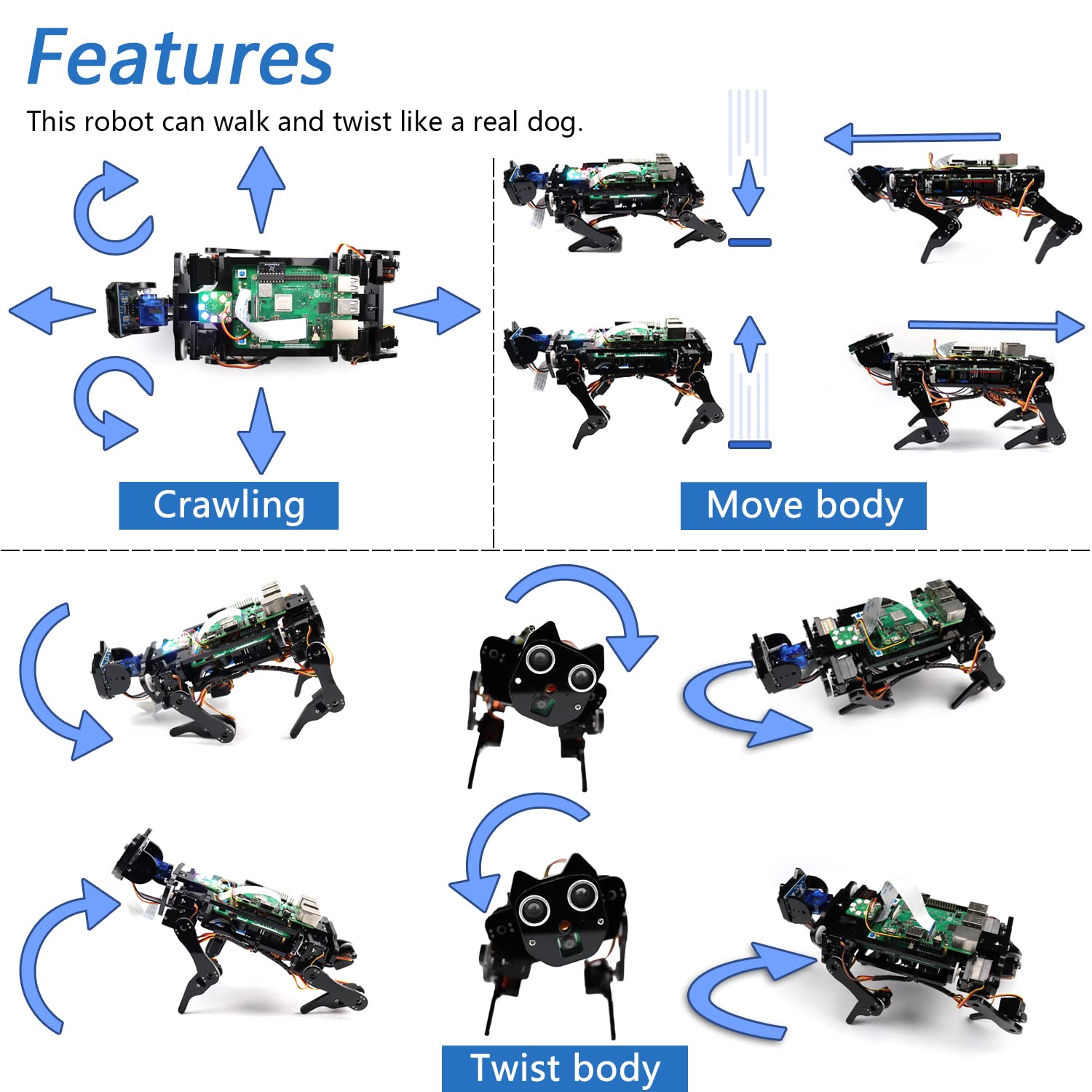 Mua FREENOVE Robot Dog Kit for Raspberry Pi 4 B 3 B+ B A+, Walking ...