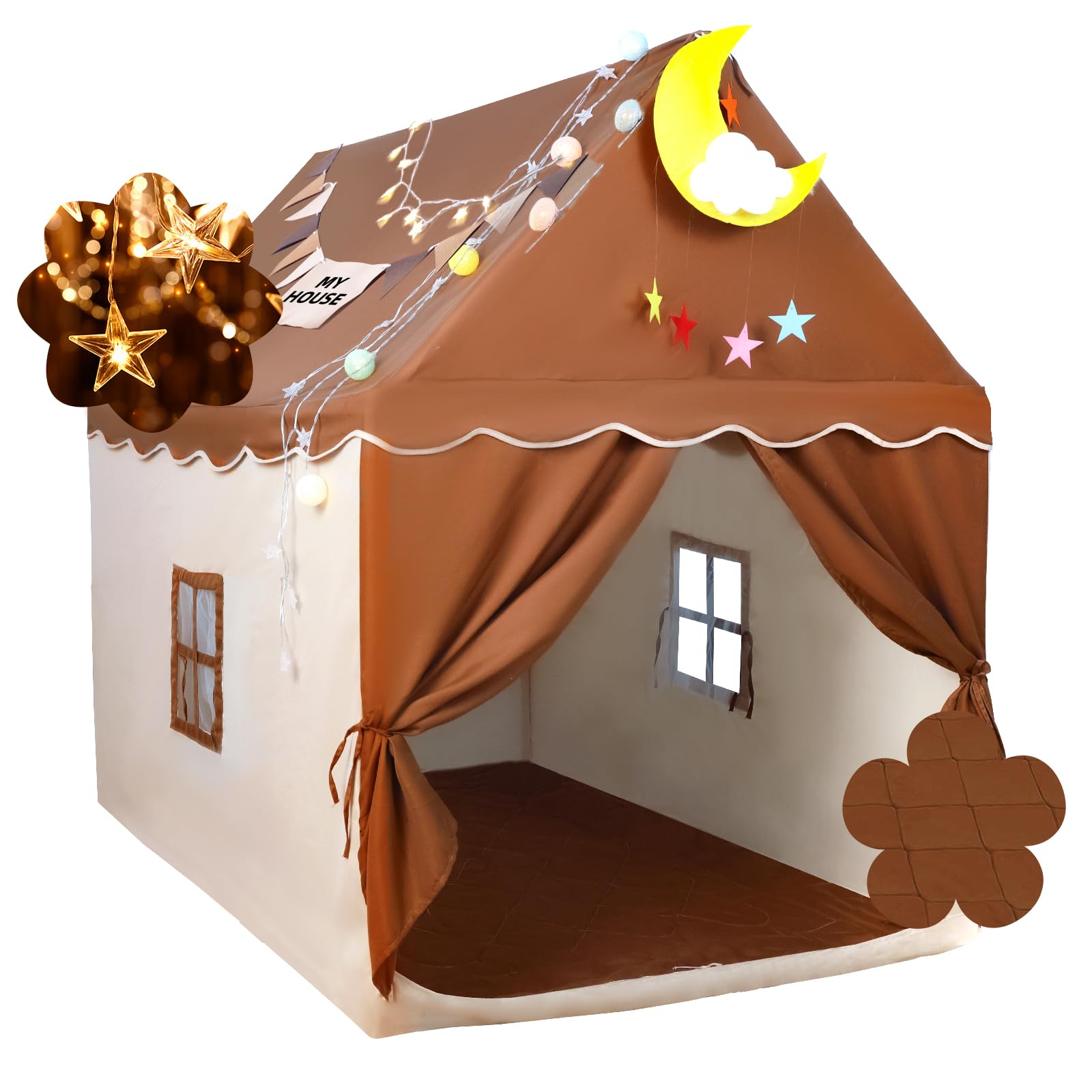 Kid Tent with Padded Mat, Star Lights - Kids Play Tents for Toddlers ...