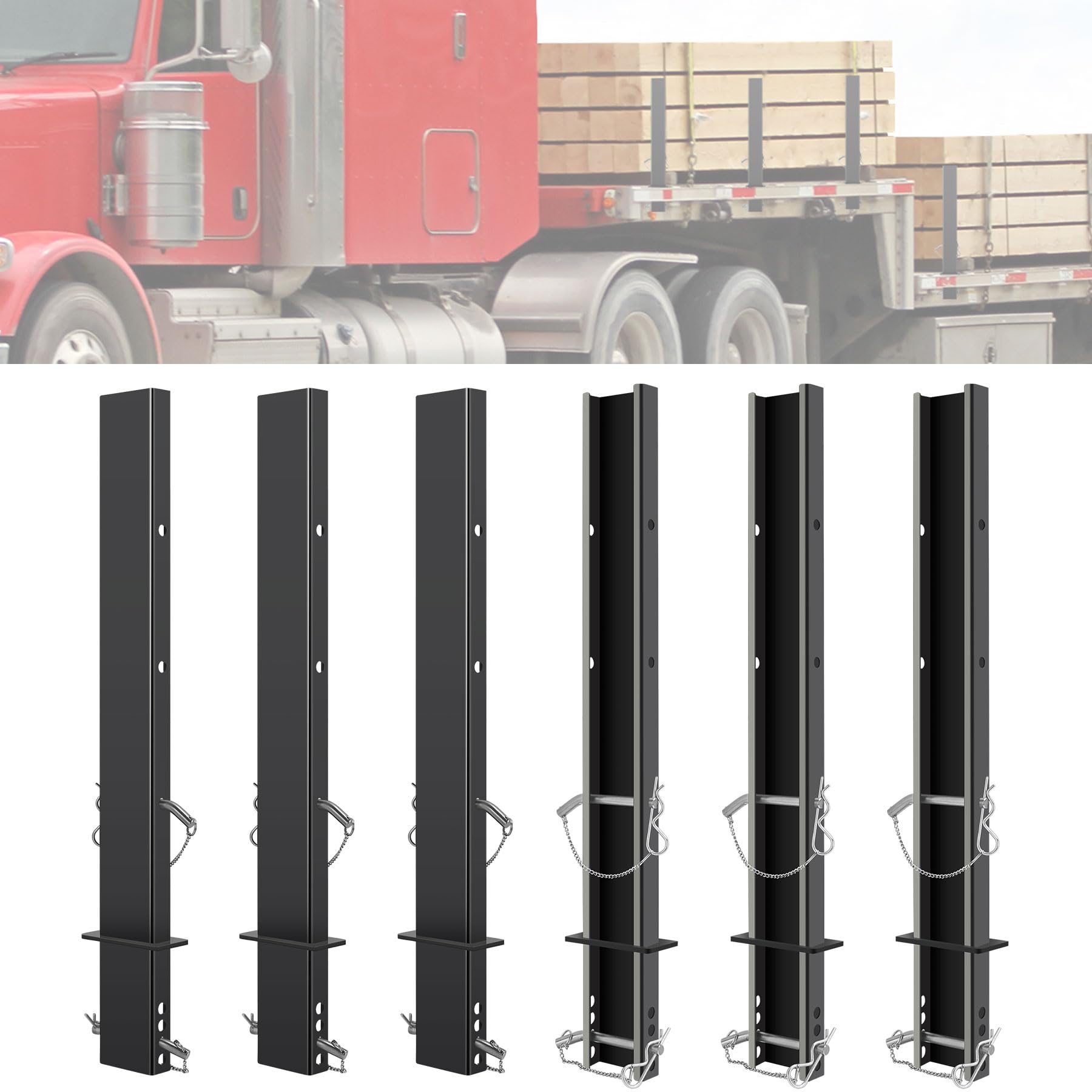 Adjustable C Channel Pipe Stake, Trailer Stake Sides Rails with Anti ...