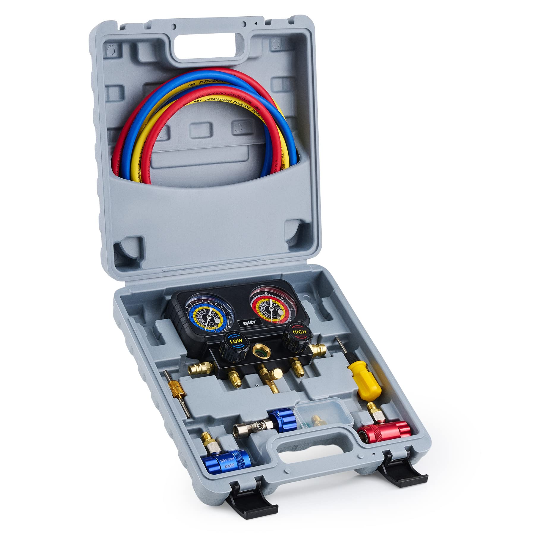 Orion Motor Tech R1234yf AC Gauge Set, 3 Way AC Gauges W Hoses R1234yf ...