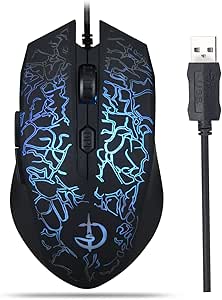KUIYN Gaming Mouse USB Wired [3200 DPI][Breathing Light]Ergonomic ...