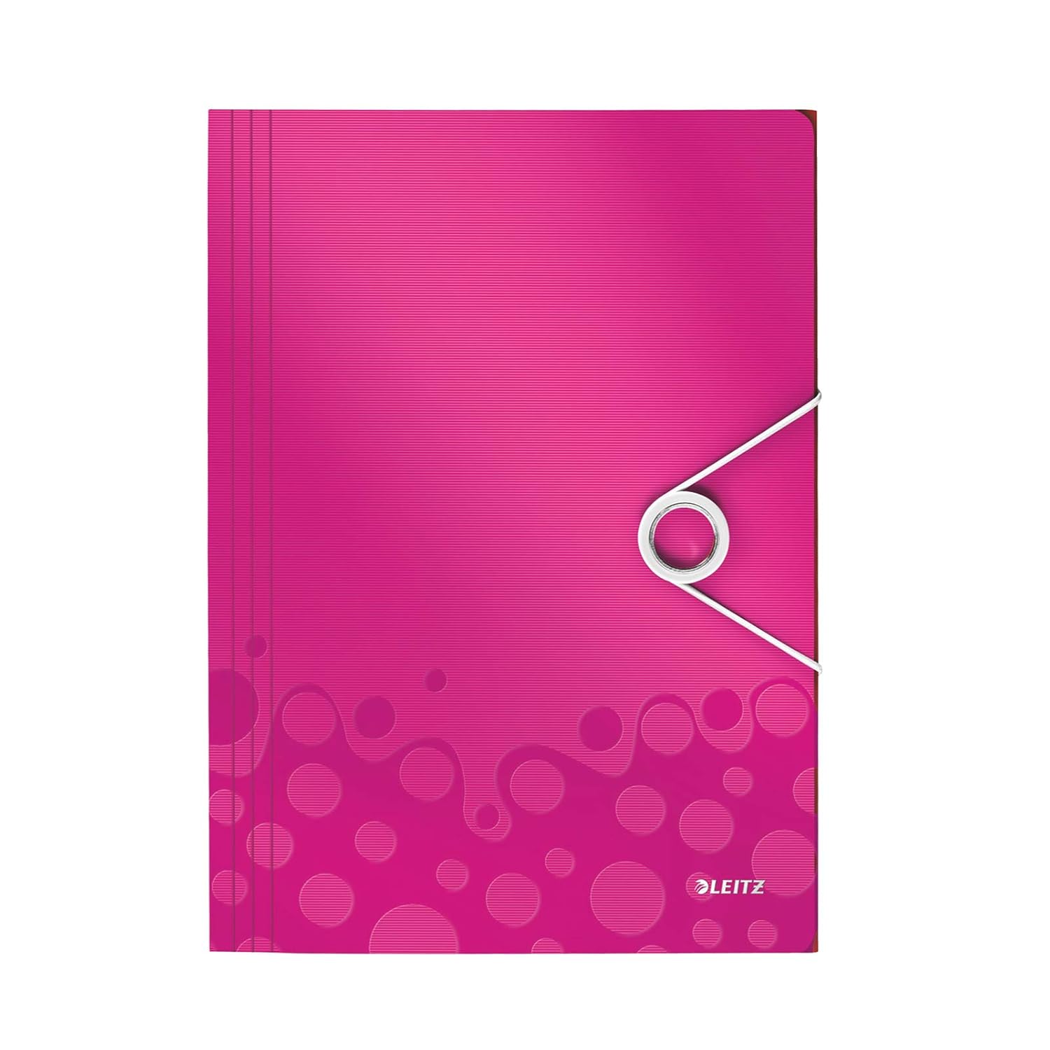 Leitz Wow PP 3-Flap File Folder with Elastic Closure, A4 (Pink Metallic ...
