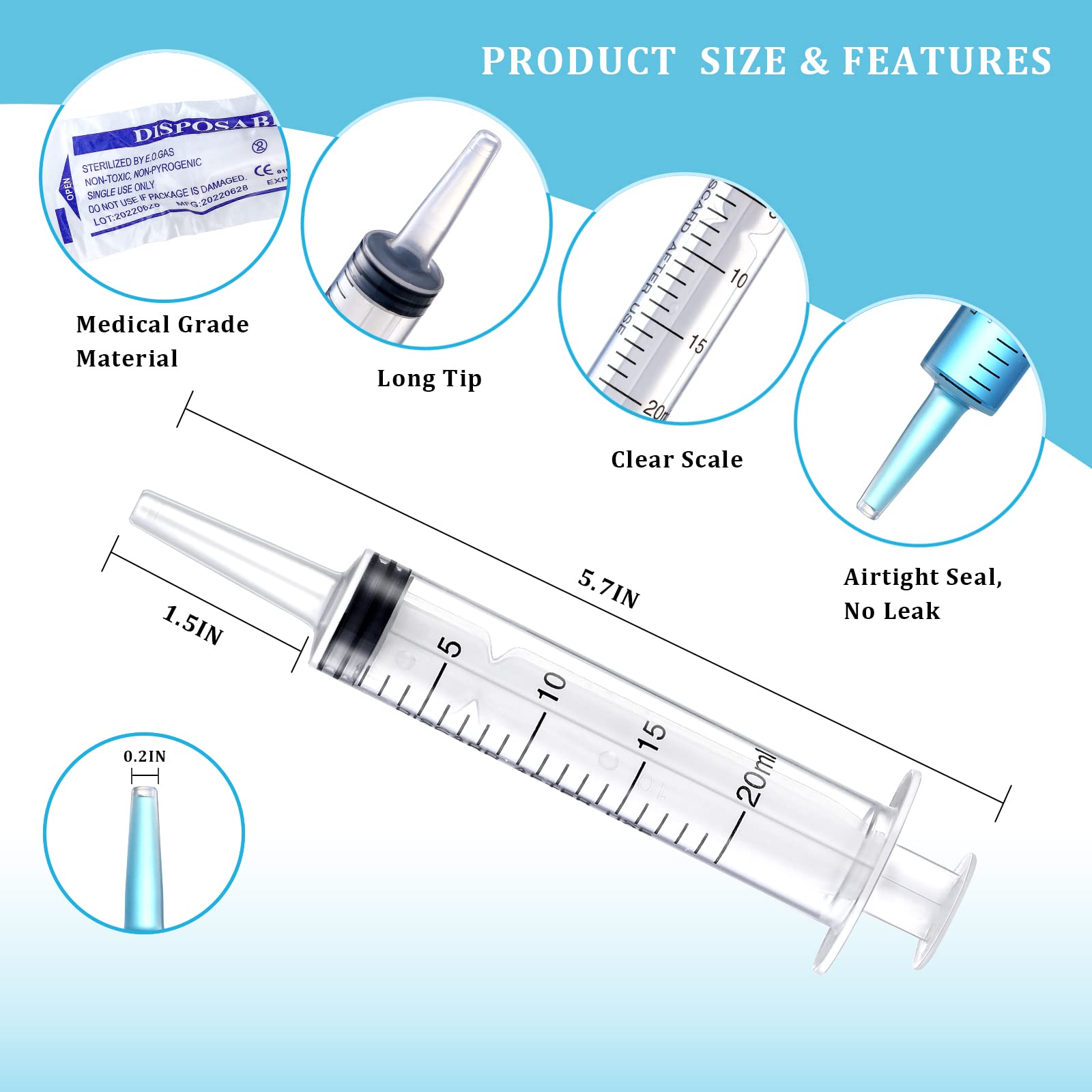 Mua 16 Pack 20ml Plastic Syringe, Large Syringes Tools for Liquid ...