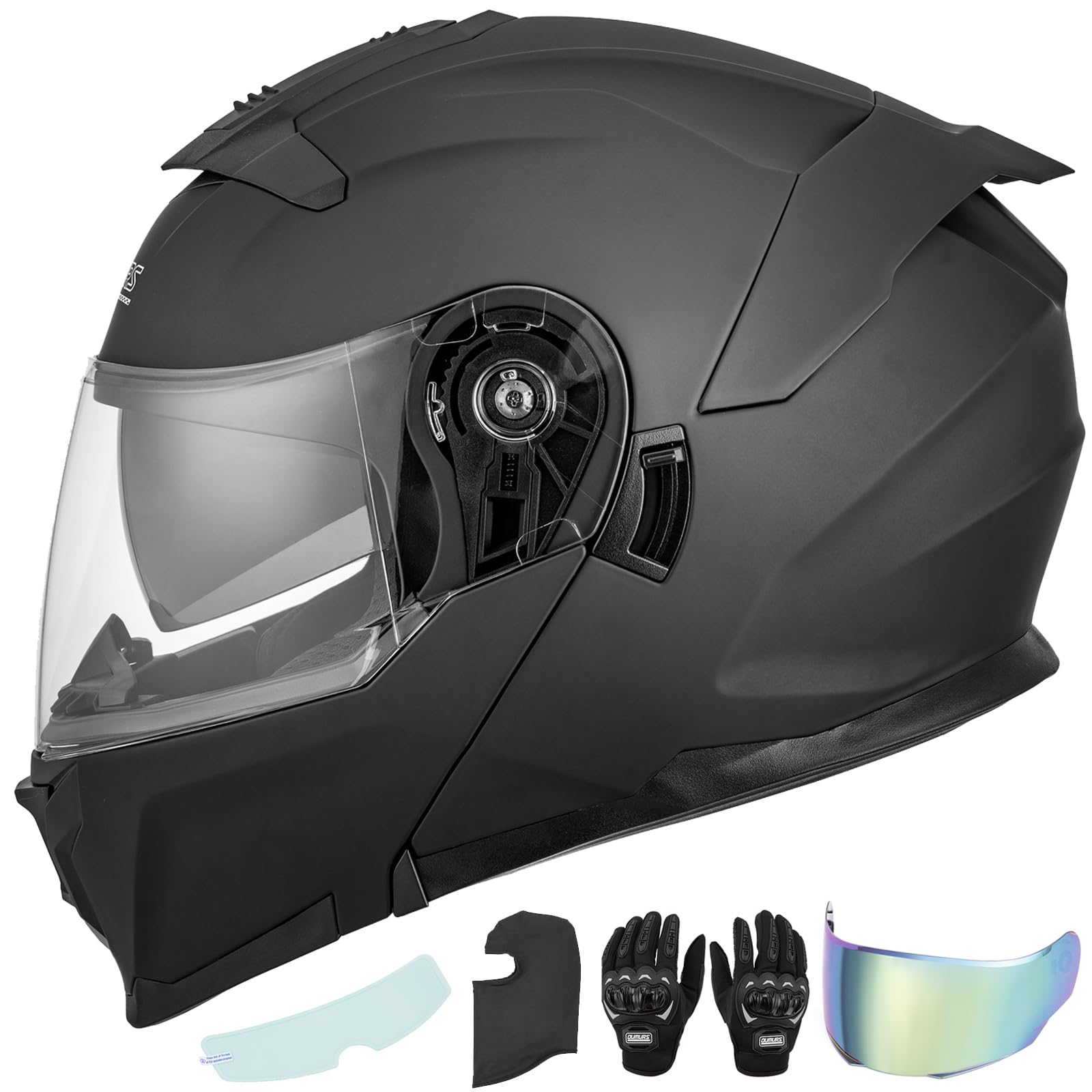 OUMURS Modular Motorcycle Helmets Full Face Flip up Street Bike ...