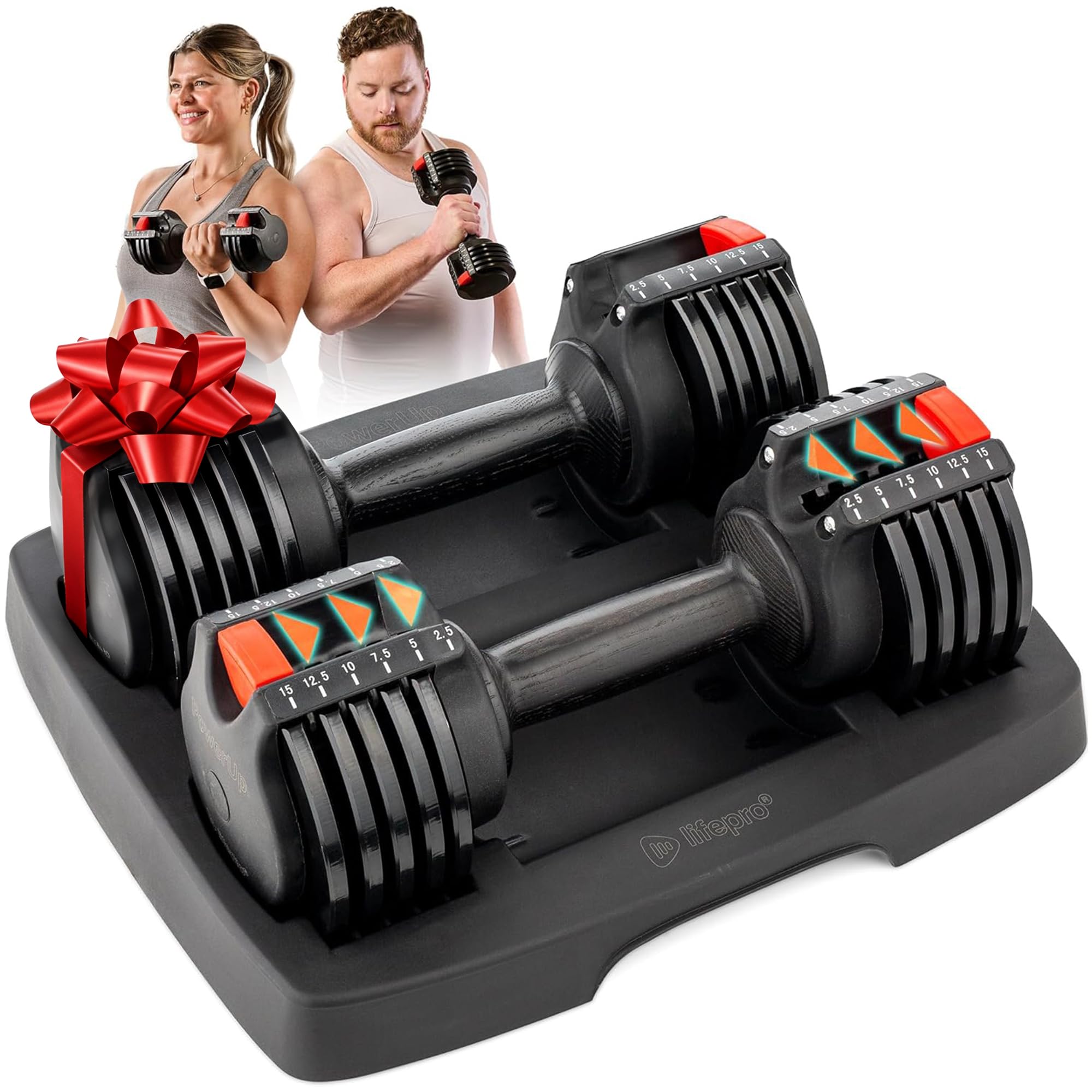 Lifepro Adjustable Dumbbells Set -5 in1 Dumbbell with Adjustable Weight ...
