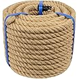 Amazon.com: 3/4 Inch Natural Jute Rope, 100 Feet Thick Hemp Rope, 4 ...