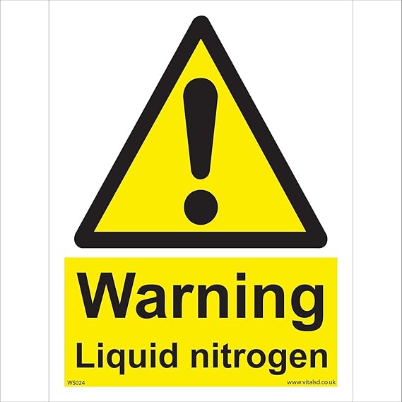 WS024 Warning Sign WARNING LIQUID NITROGEN Signs 200mm x 300mm MAGNETIC ...