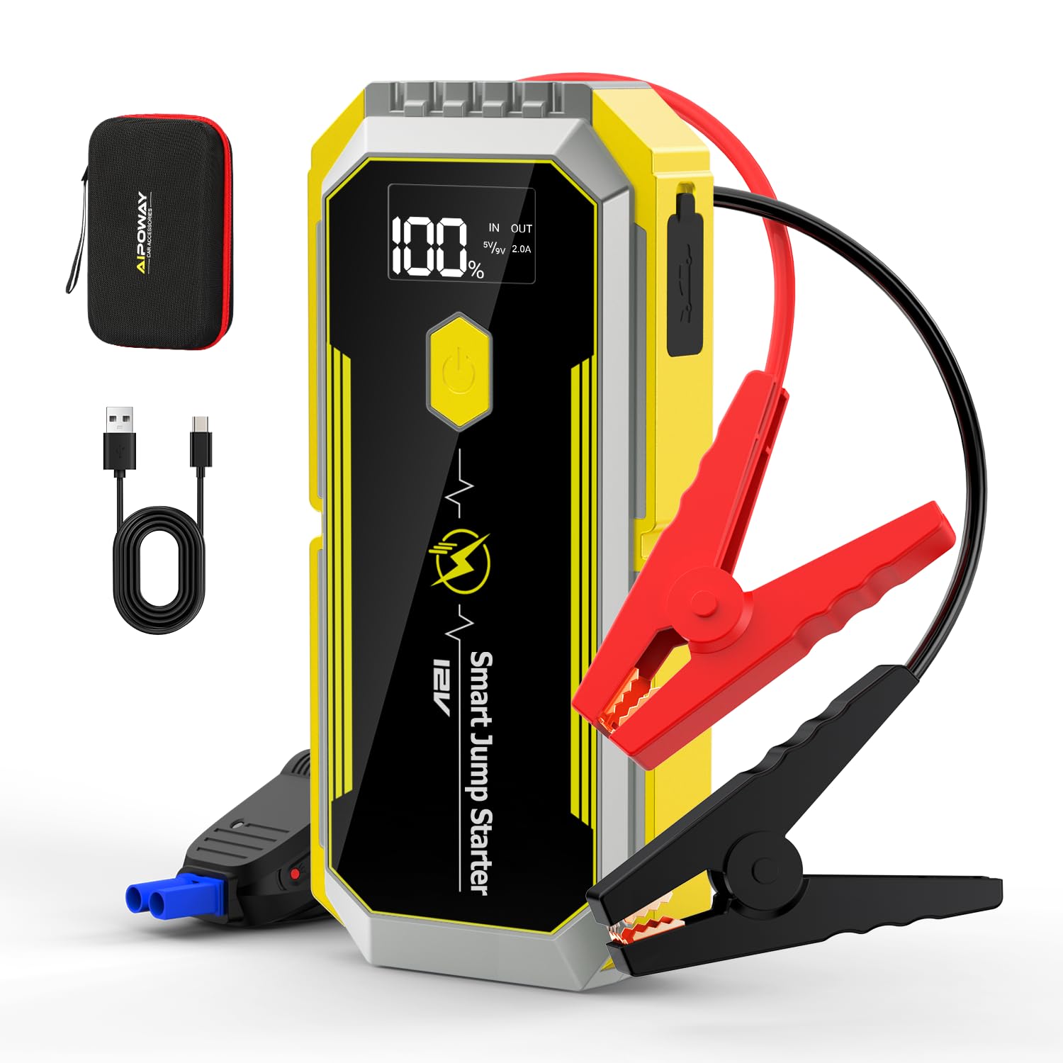 Car Jump Starter 5000A, Jump Starter Battery Pack (Up to All Gas & 10L ...