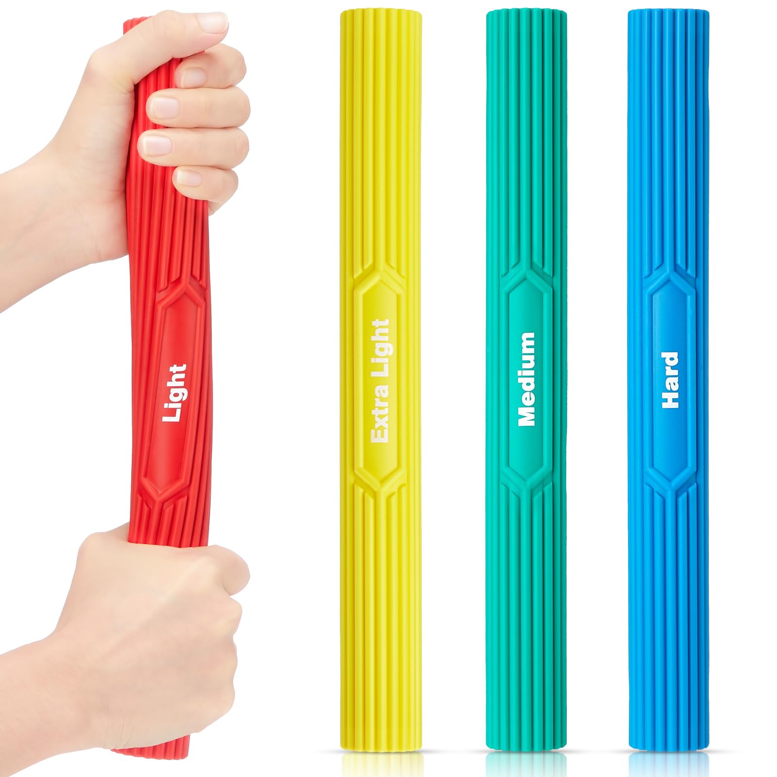 Silipull 4 Pcs Resistance Bar Twist Hand Exerciser Flexible Bars ...