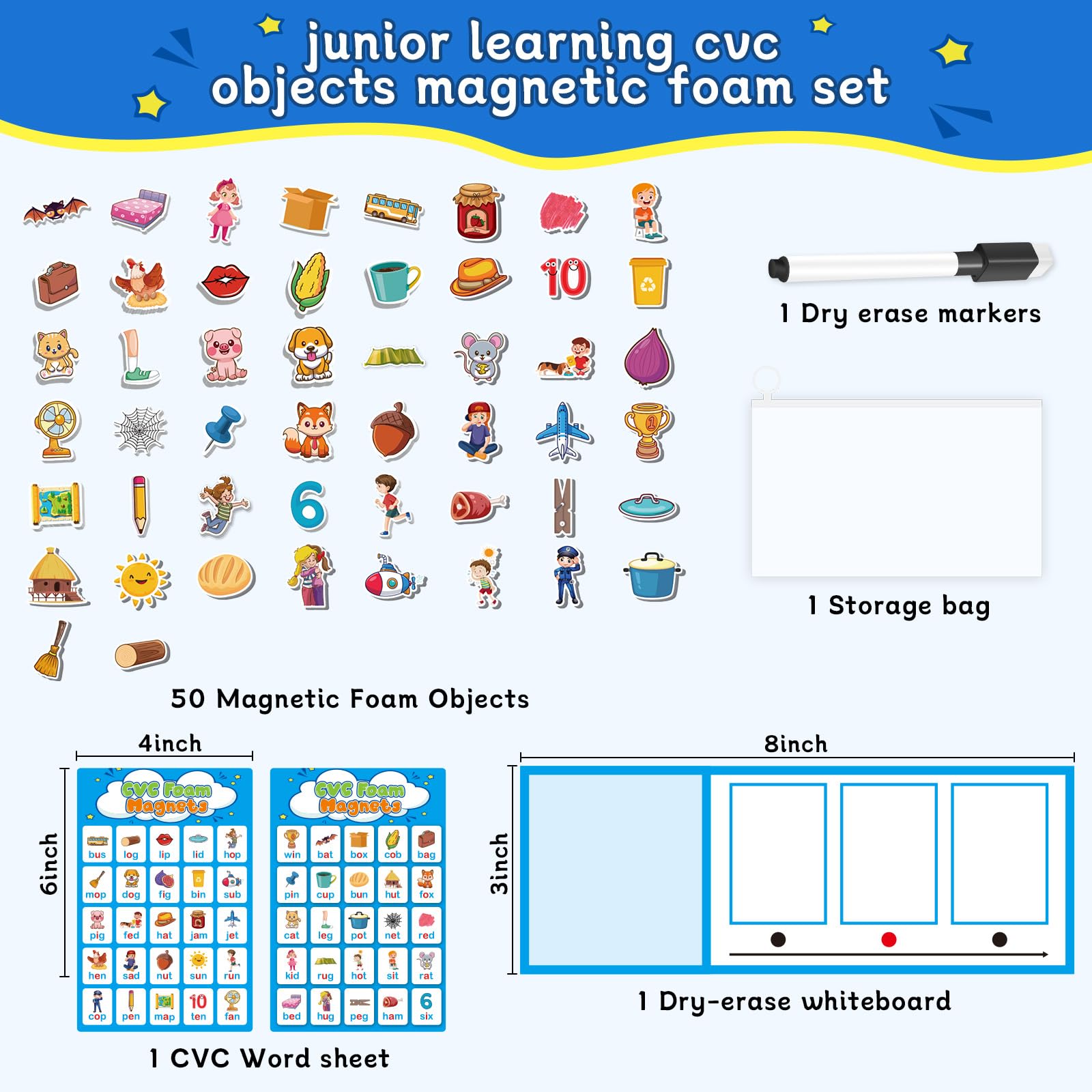 Mua CVC Word Games, 50 Fridge Magnets for Kids, Speech Therapy Toys ...