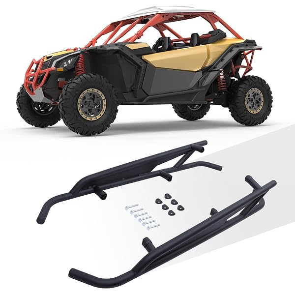 【にパッケー】 ELITEWILL X3 Max ナーフバー ロックスライダー 4ドア ブラックパウダーコーティング ツリーキッカー 2017-2022 Can-Am Maverick X3 ...