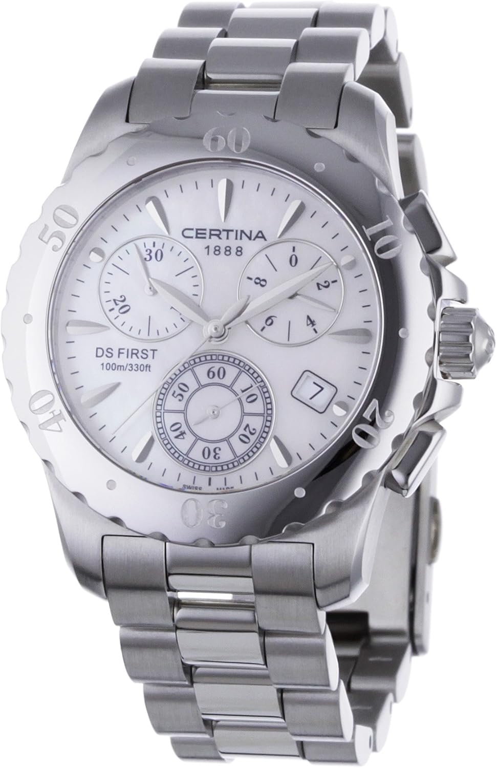 Certina Damen-Armbanduhr XS Certina DS First Lady Chronograph Edelstahl ...