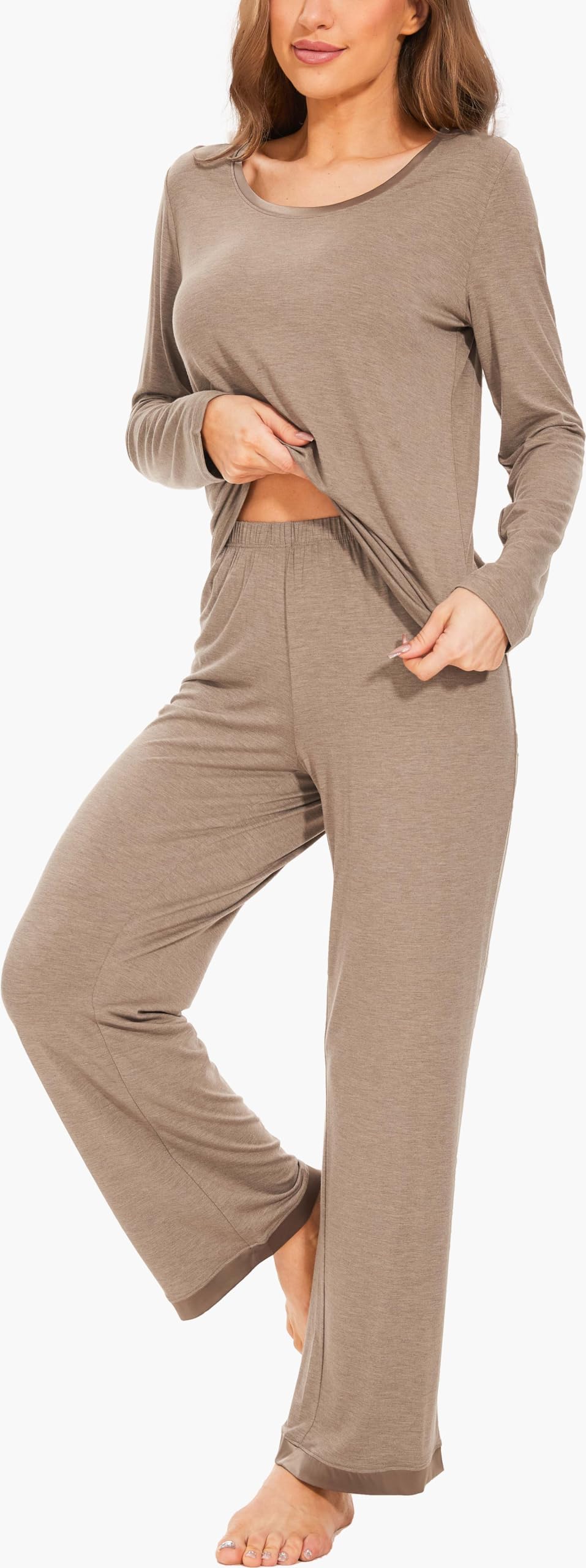 GYS Viscose from Bamboo Women's Pajama Sets Super Soft Long Sleeve Sleepwear Comfy Winter Pjs ...