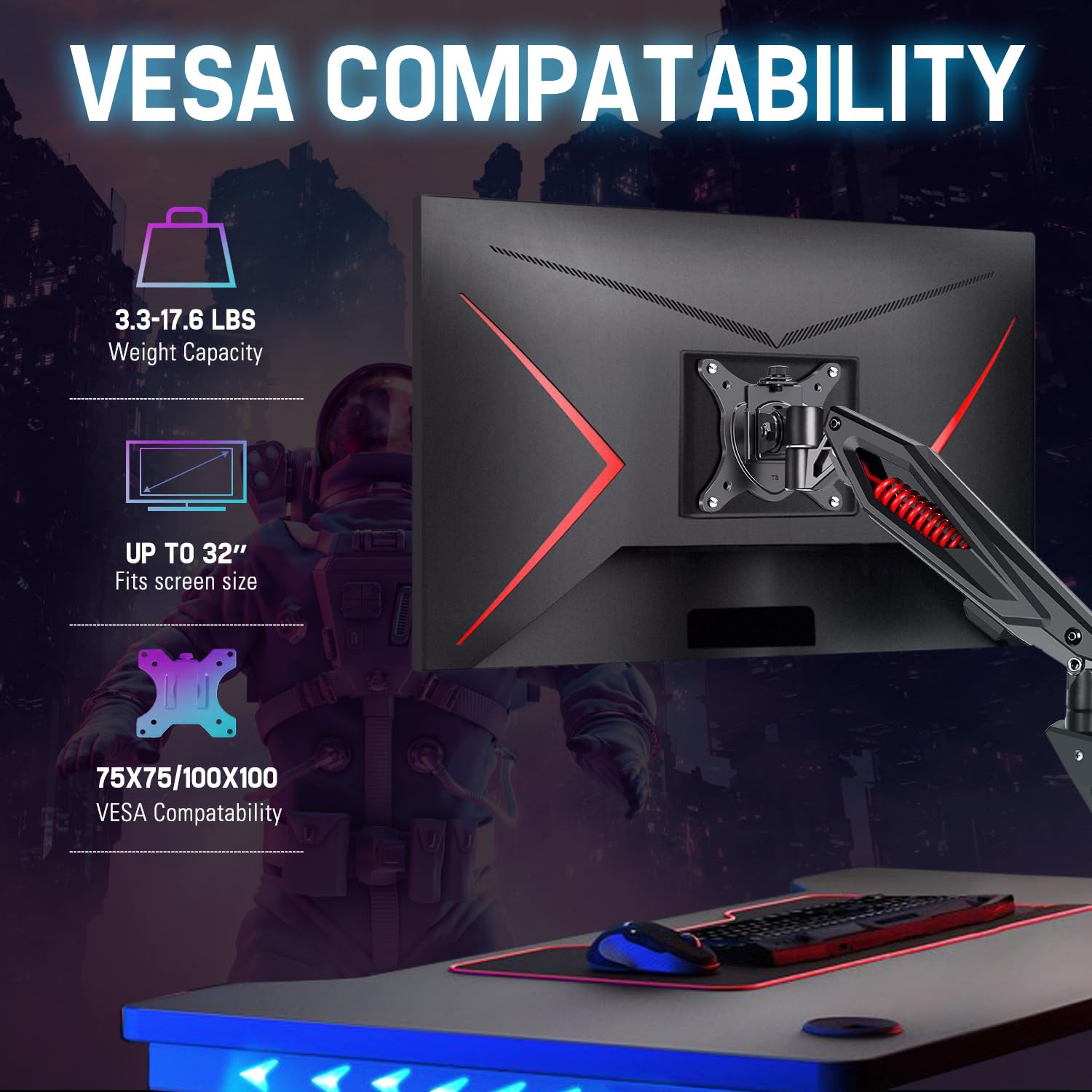Mua MOUNT PRO Single Gaming Monitor Stand - Mechanical Spring Display ...