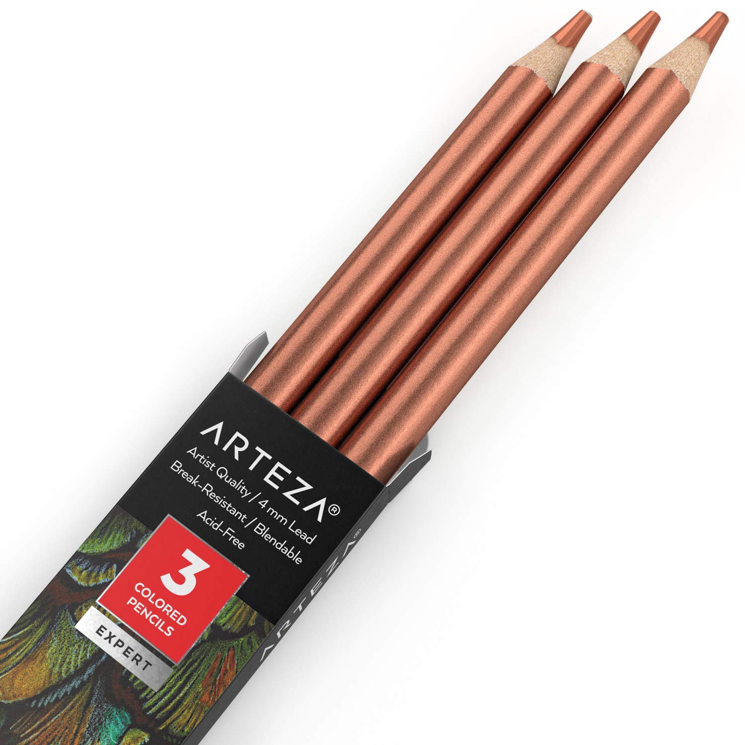 Buy Arteza Colored Pencils, Pack of 3, A405 Copper, Soft Wax-Based ...