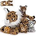 Amazon.com: Muiteiur 5 Piece Lynx Stuffed Animals, Soft Bobcat Stuffed ...